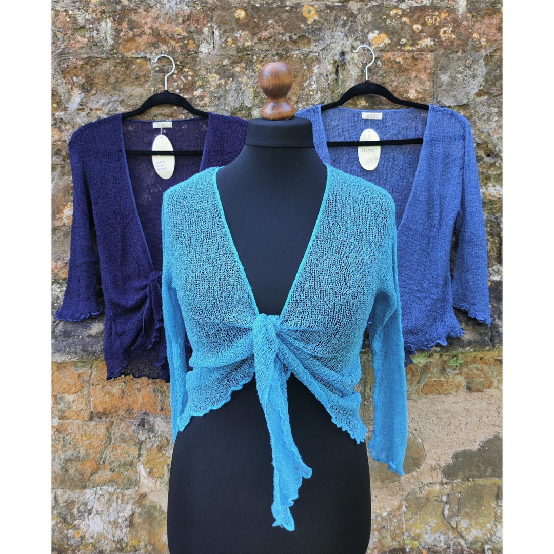 Shrug Bolero Netted Top, Navy Blue, Dark Denim, Turquoise, Bali Shrugs ...