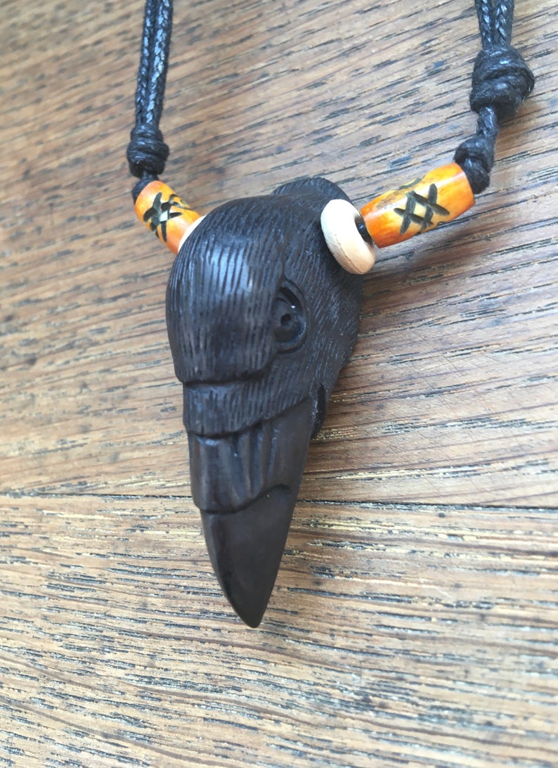 Black Wood Crow Raven Head Hand-carved P112 - Etsy UK