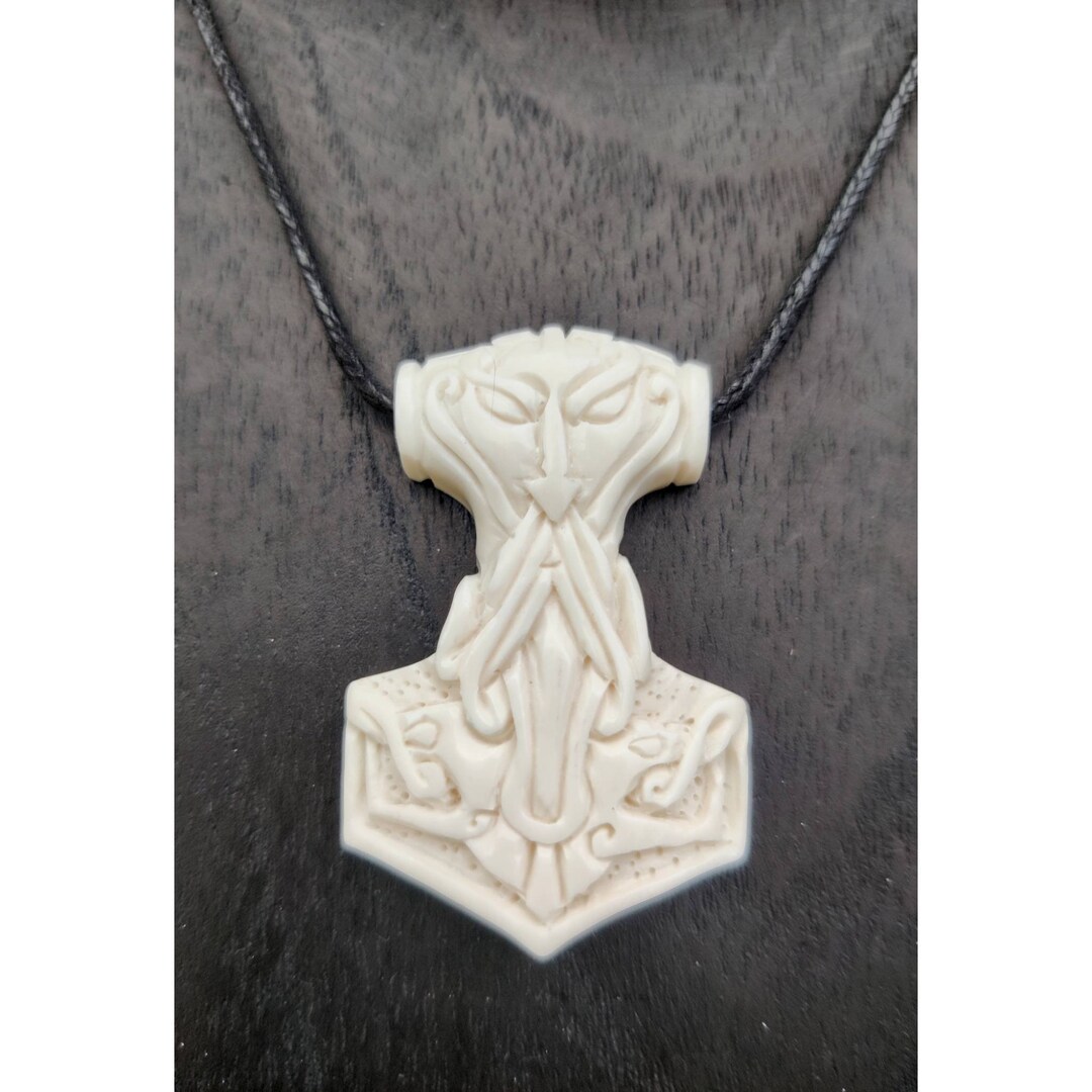 Bone Mjolnir Pendant, Viking Thor's Hammer, White - Etsy