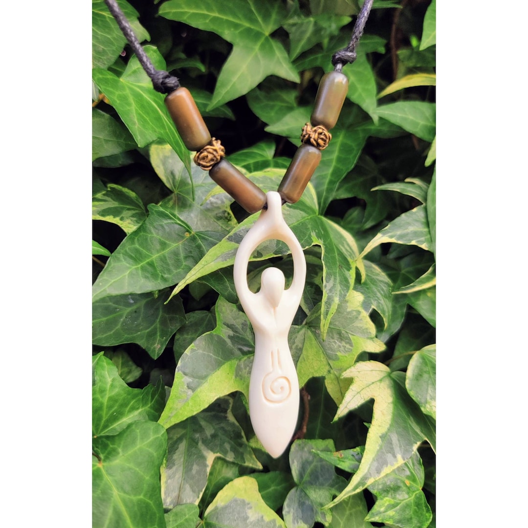 Bone Goddess Pendant, Pagan Spiral Goddess Necklace, Divine Feminine - Etsy