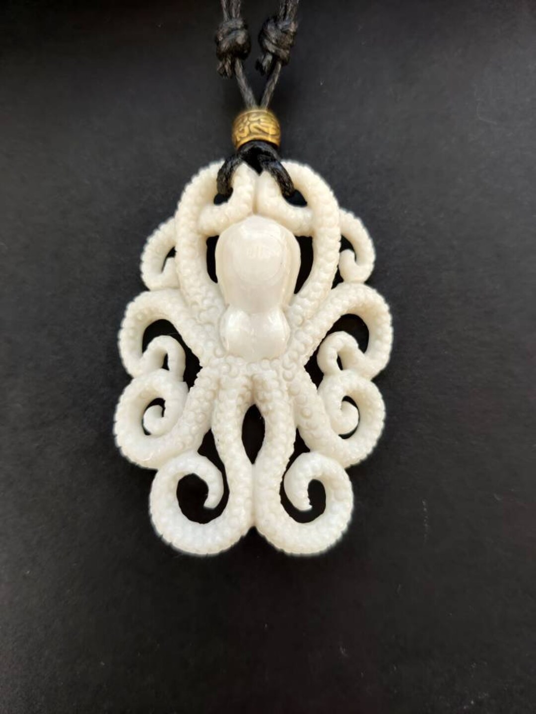 Bone Octopus Kracken Pendant, Curly Tentacles, Octopus Necklace - Etsy