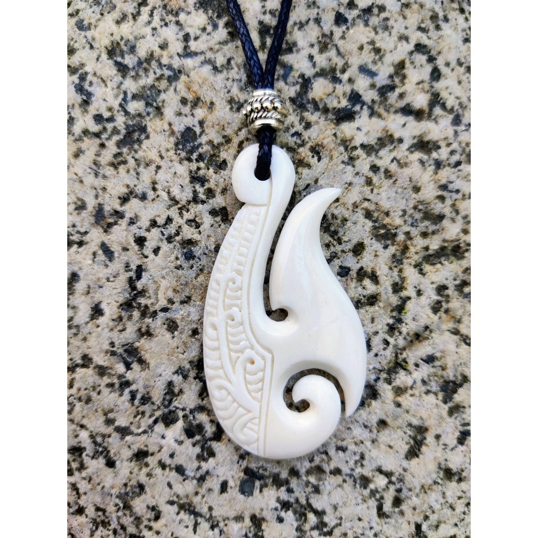 Bone Fish Hook Pendant, Maori Style Hei Matau, Tribal Jewellery - Etsy