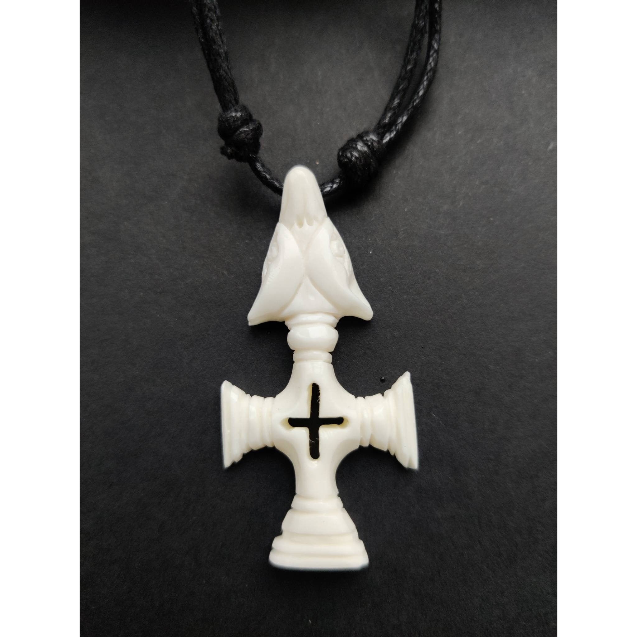 Icelandic Wolf Cross Viking White Bone Pendant Hand Carved - Etsy