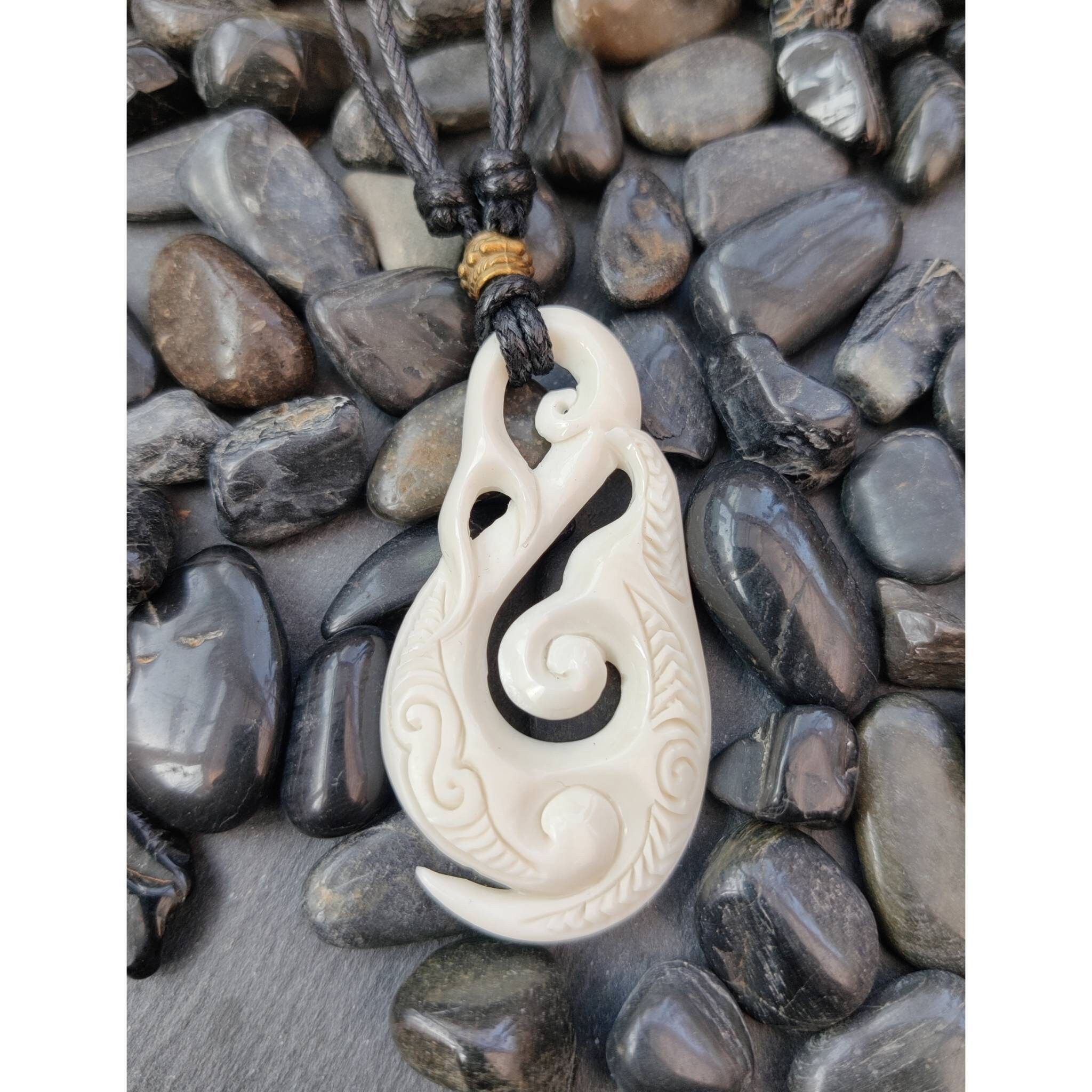 Humpback Whale Bone Fish Hook Pendant