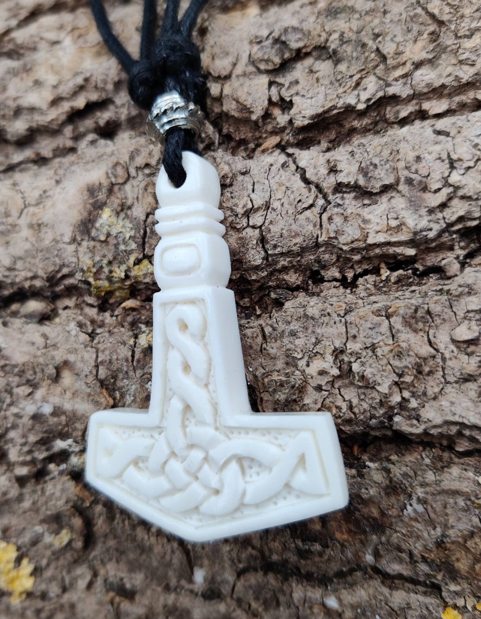 Bone Viking Mjolnir Pendant White Thor's Hammer Celtic - Etsy
