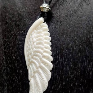 Bone Angel Wing White Hand Carved - Etsy UK