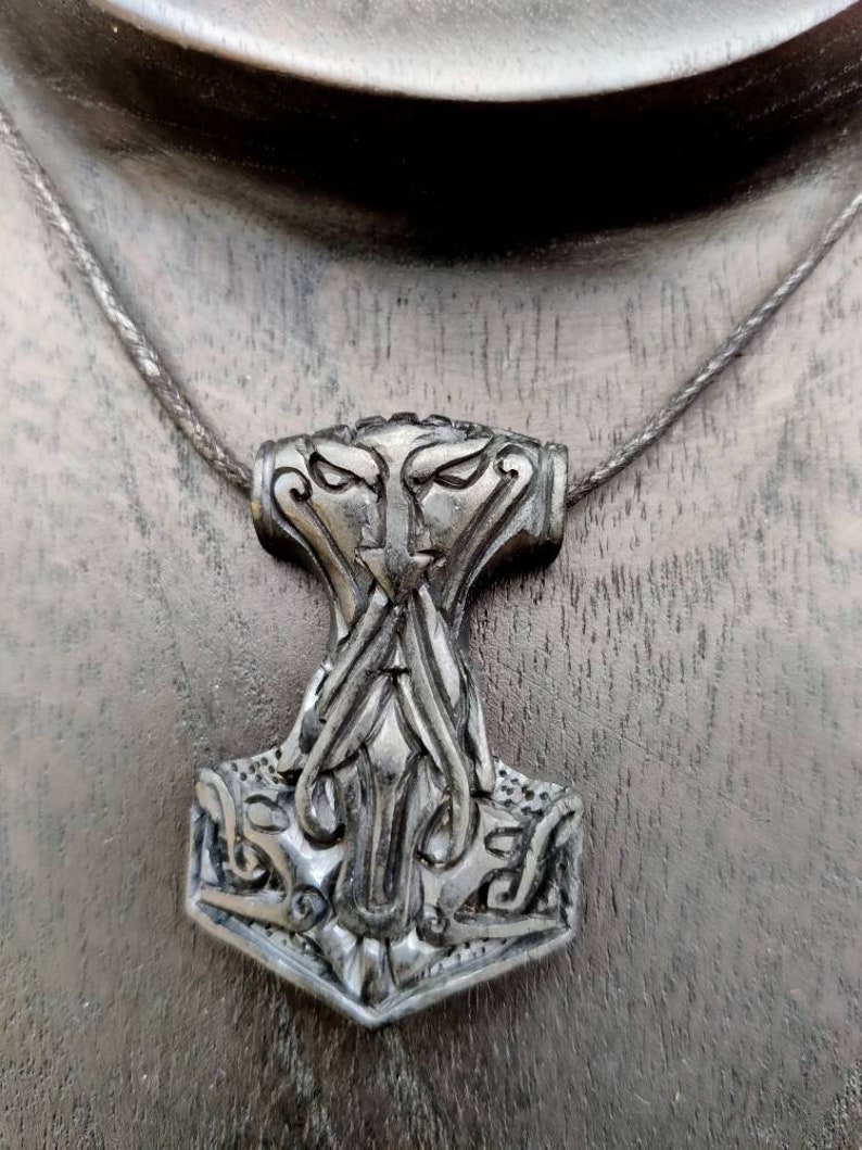 Bone Mjolnir Pendant, Viking Thor's Hammer, Black - Etsy UK