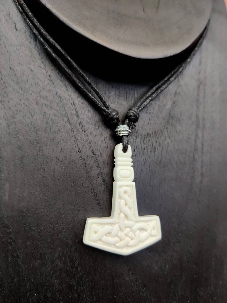 Bone Viking Mjolnir Pendant White Thor's Hammer Celtic | Etsy