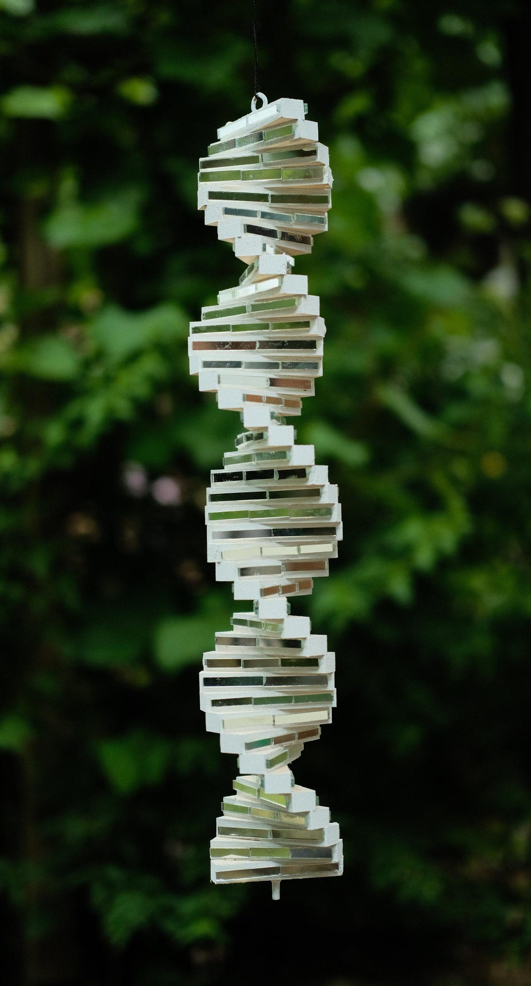 Mirrored Wooden Windspinner White Garden Patio Decor - Etsy