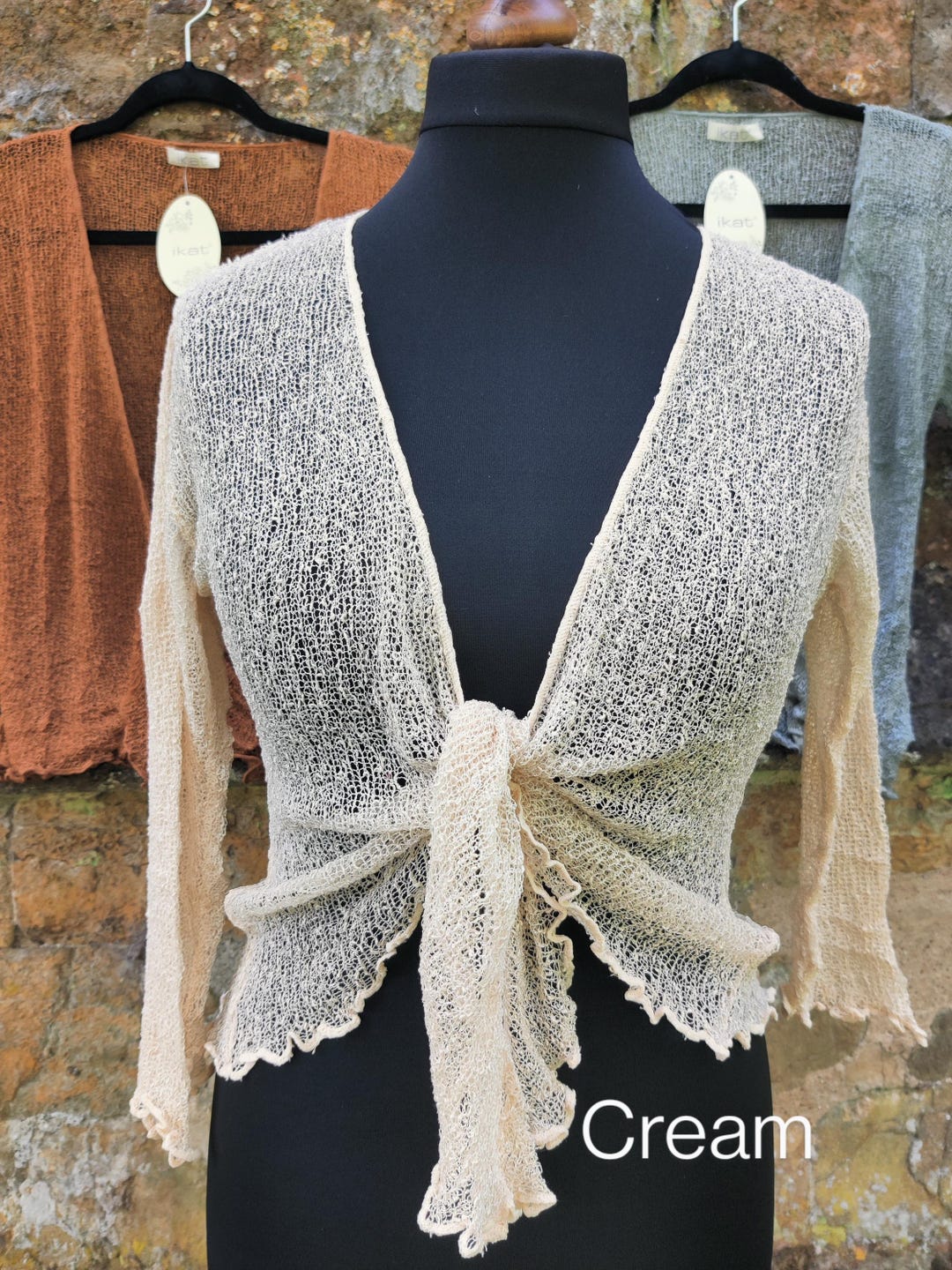 Shrug Bolero Netted Top, Rust Cream Rock, Bali Shrugs - Etsy