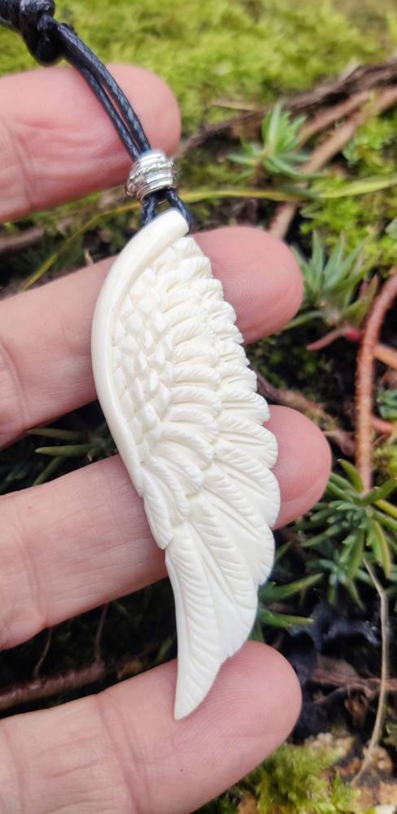 Bone Angel Wing White Hand Carved - Etsy UK