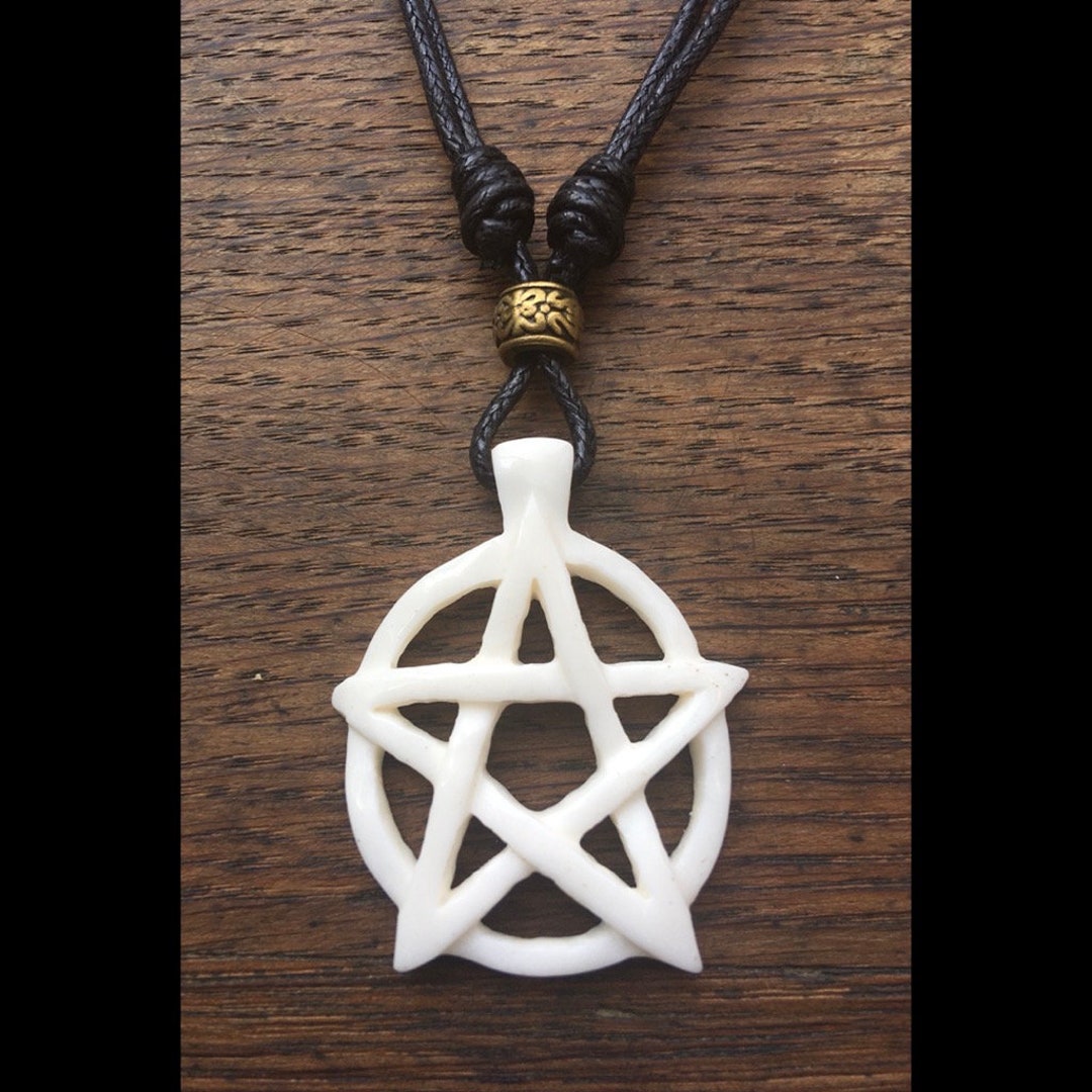 Pentagram Bone Pendant , Pagan Jewellery - Etsy