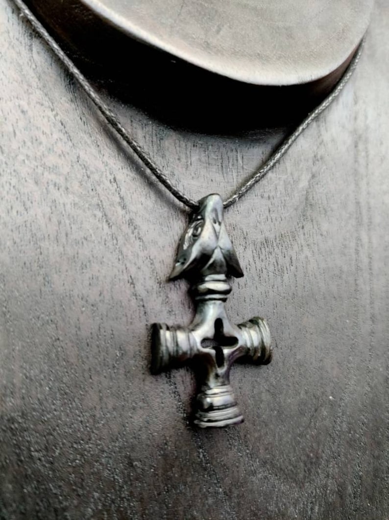 Bone Wolf Cross Pendant Icelandic Viking Norse Black - Etsy