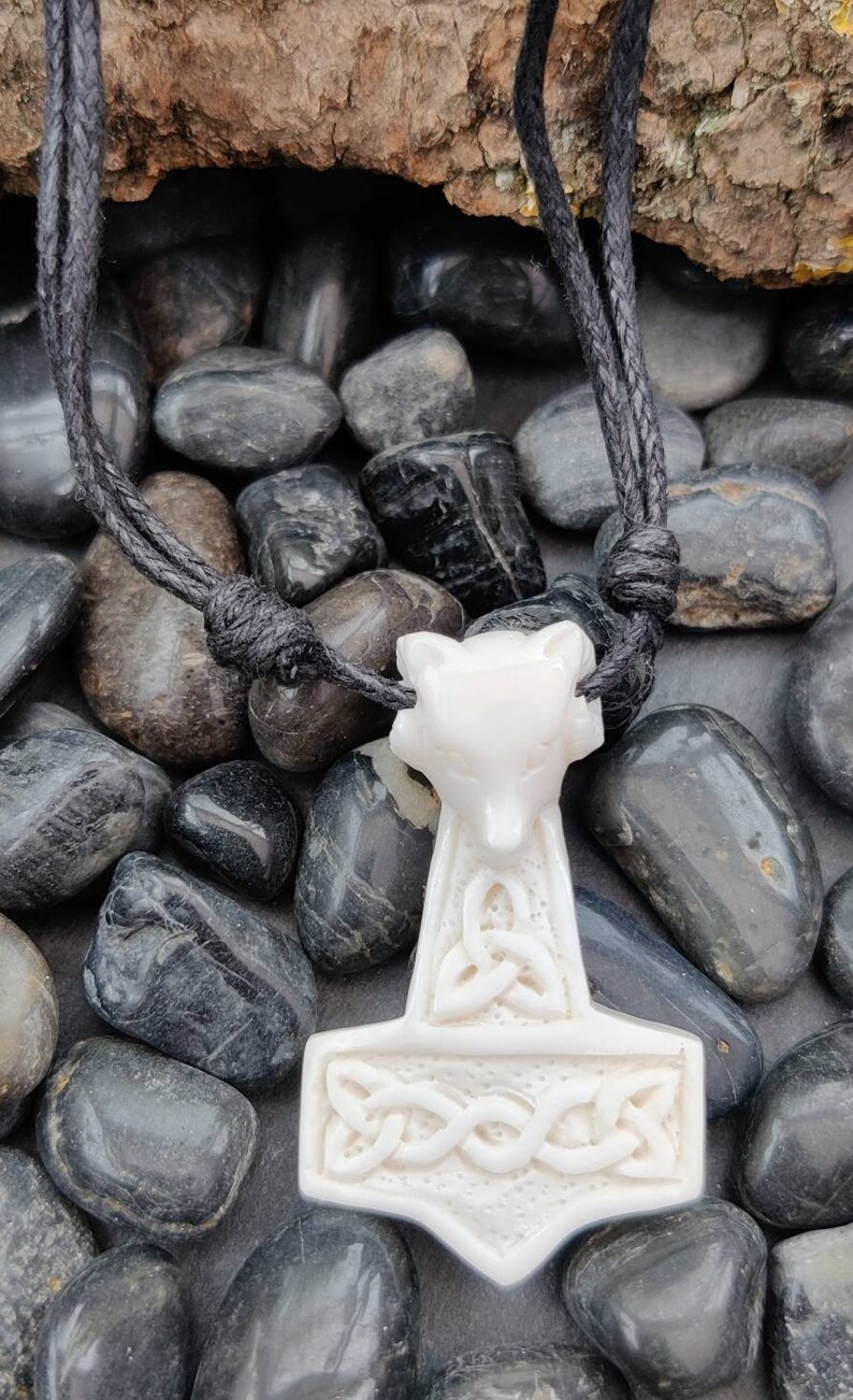 Bone Thor's Hammer Mjolnir Rams Head Celtic Knotwork - Etsy