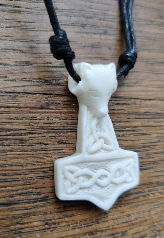 Mjolnir Pendant Bone