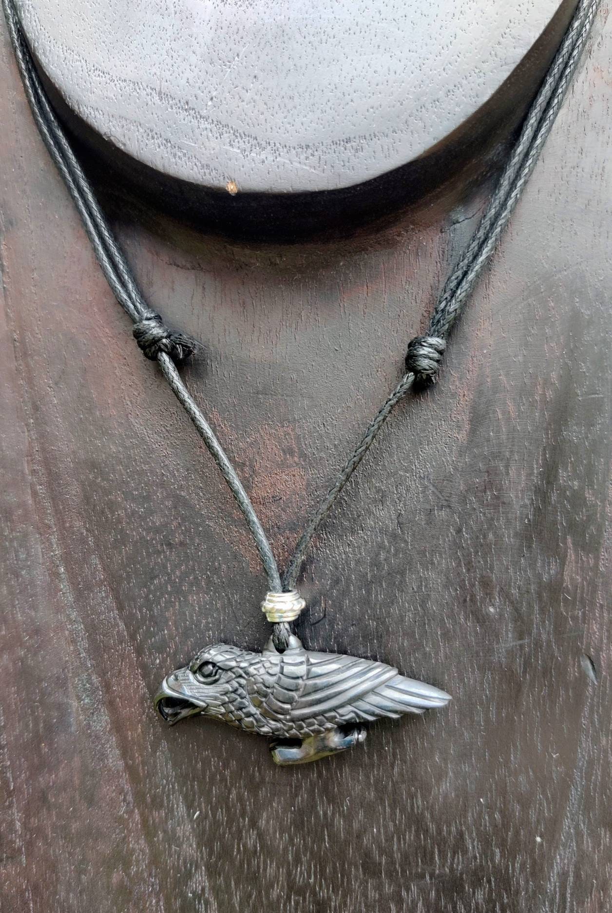 Bone Raven Crow Pendant Hand Carved Raven Necklace Black - Etsy