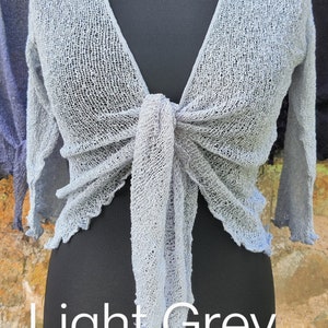 Shrugs, Black and Grey, Bali Shrug Tie up Top - Etsy