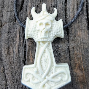 Bone Mjolnir, Viking Skull Thor's Hammer, Hand Carved From Bone - Etsy