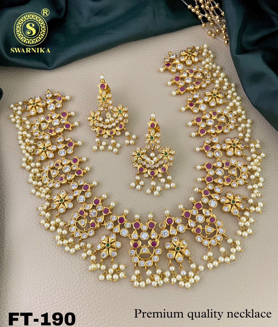 Antique Ethnic Traditional Indian Jewelry Gold Plated Beaded Choker ...