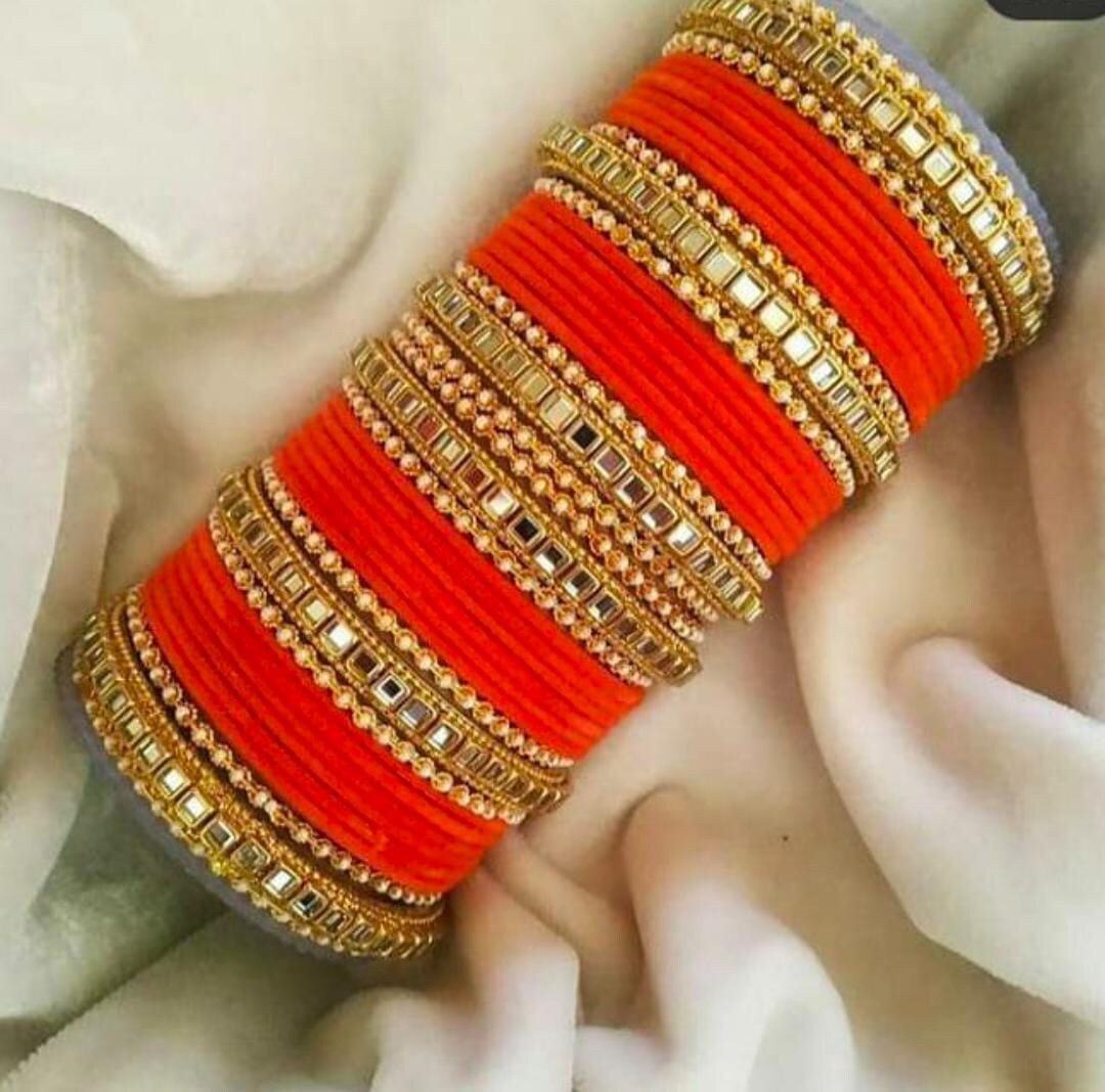 Velvet Bangles Set for New Bride Fashion Art Light Weight - Etsy UK