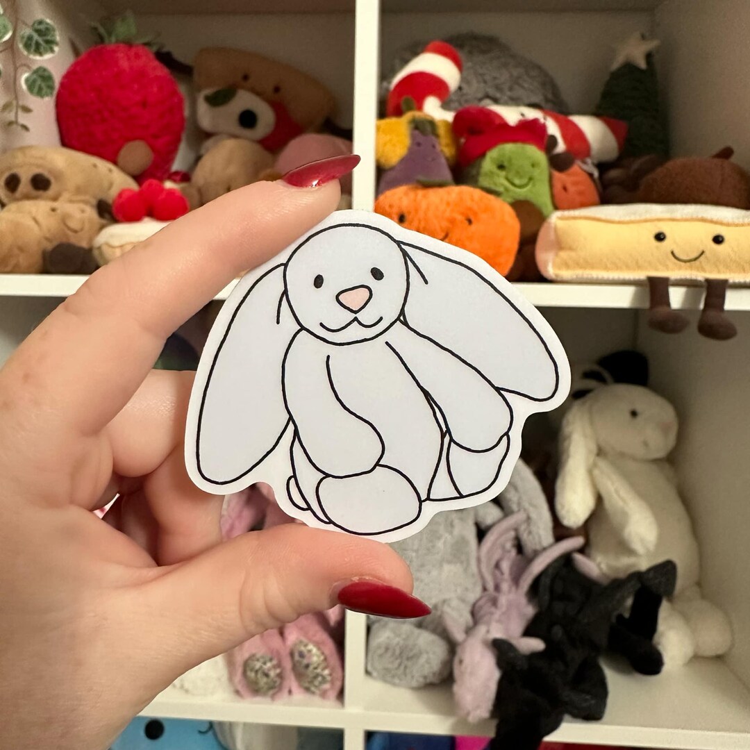 Plushie Blue Bunny Sticker - Etsy