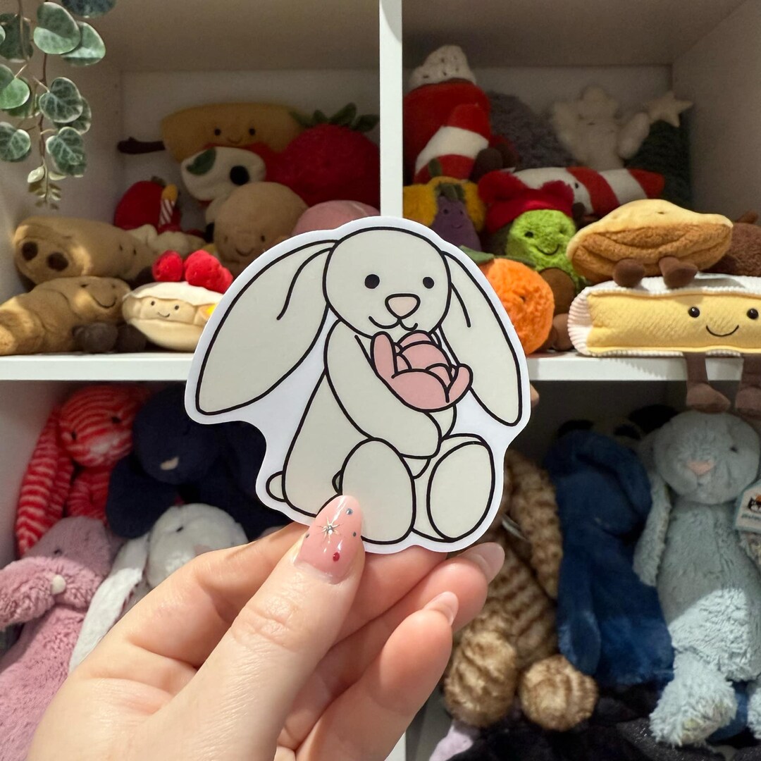 Plushie Flower Bunny Sticker - Etsy