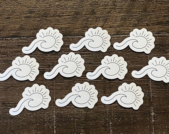 Ocean Decal Sun Decal Wave and Sun Decal Beach Decal Wave Sticker Car ...