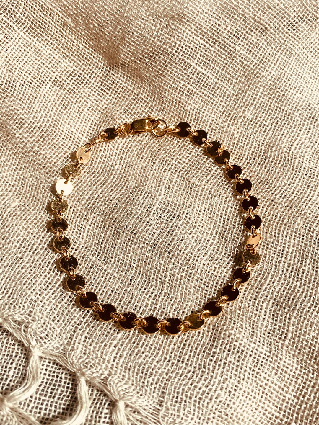 Gold Filled Disc Chain Bracelet | Custom Made | Gold Bracelet ...