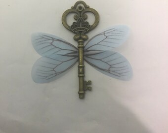 Winged Flying Key With Large Reversed Wings in Antique Brass - Etsy ...