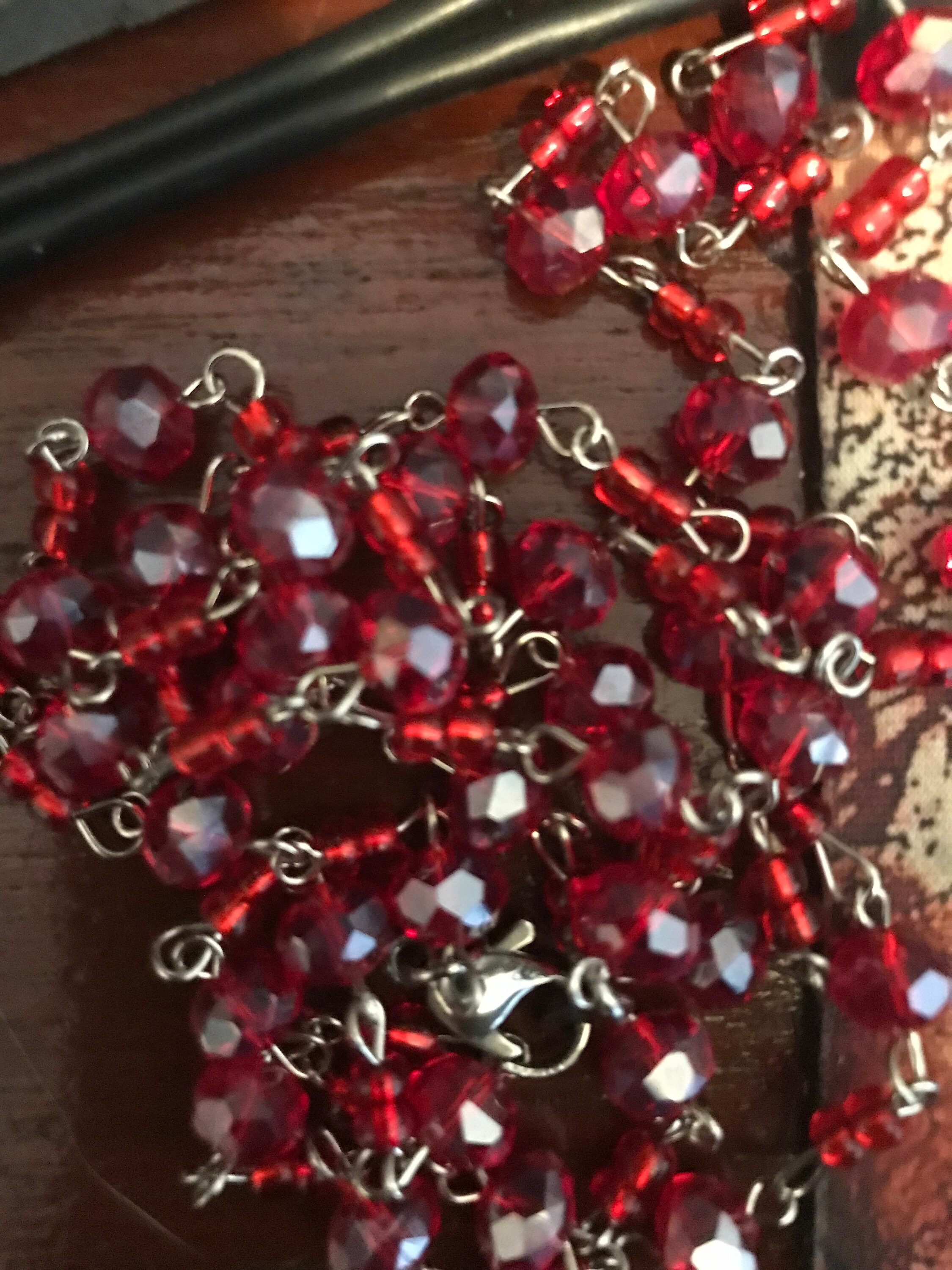 Bathory Red Blood Drop Beaded Necklace - Etsy UK