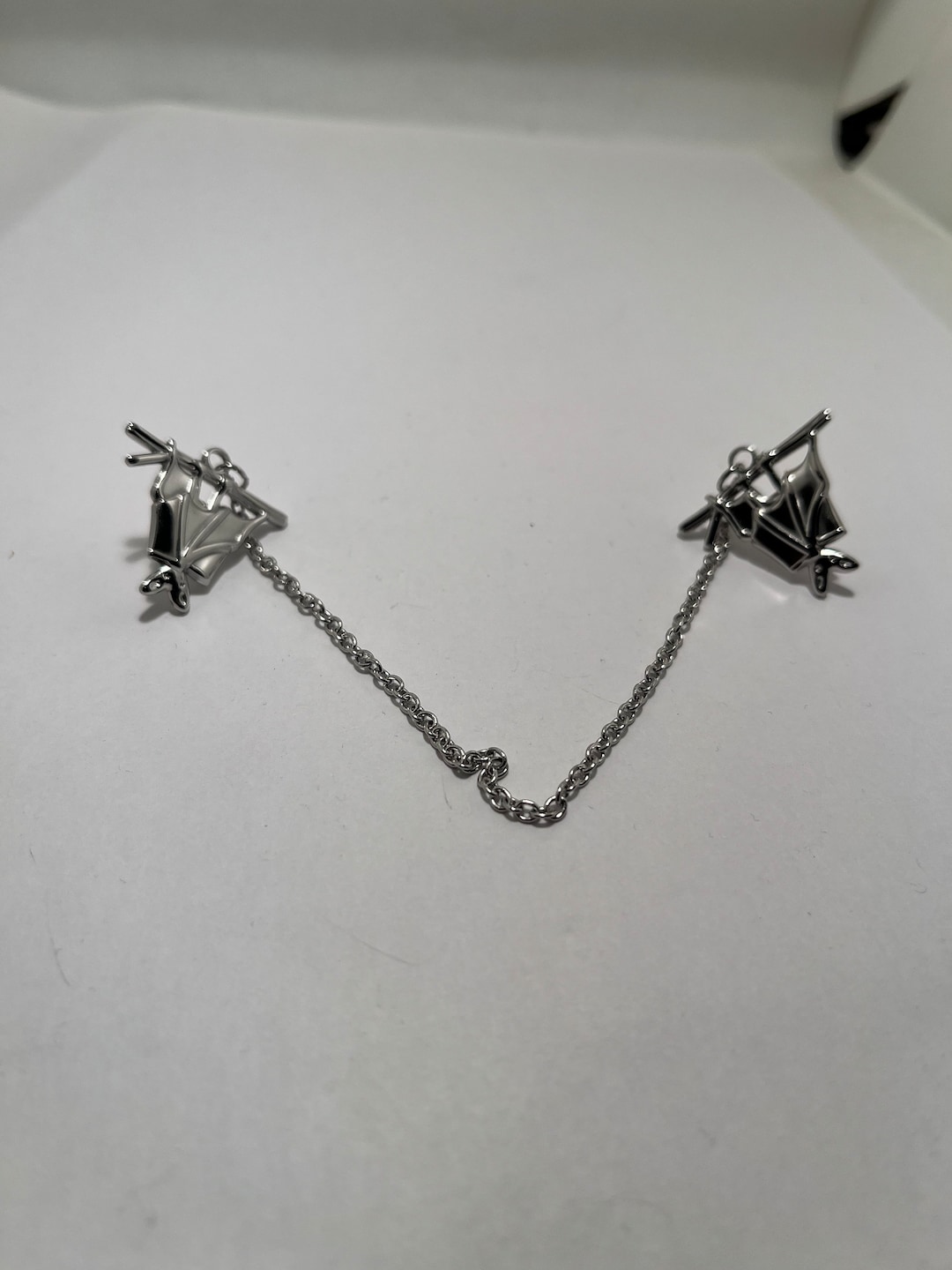 Stainless Steel Hanging Bat Collar Pins - Etsy