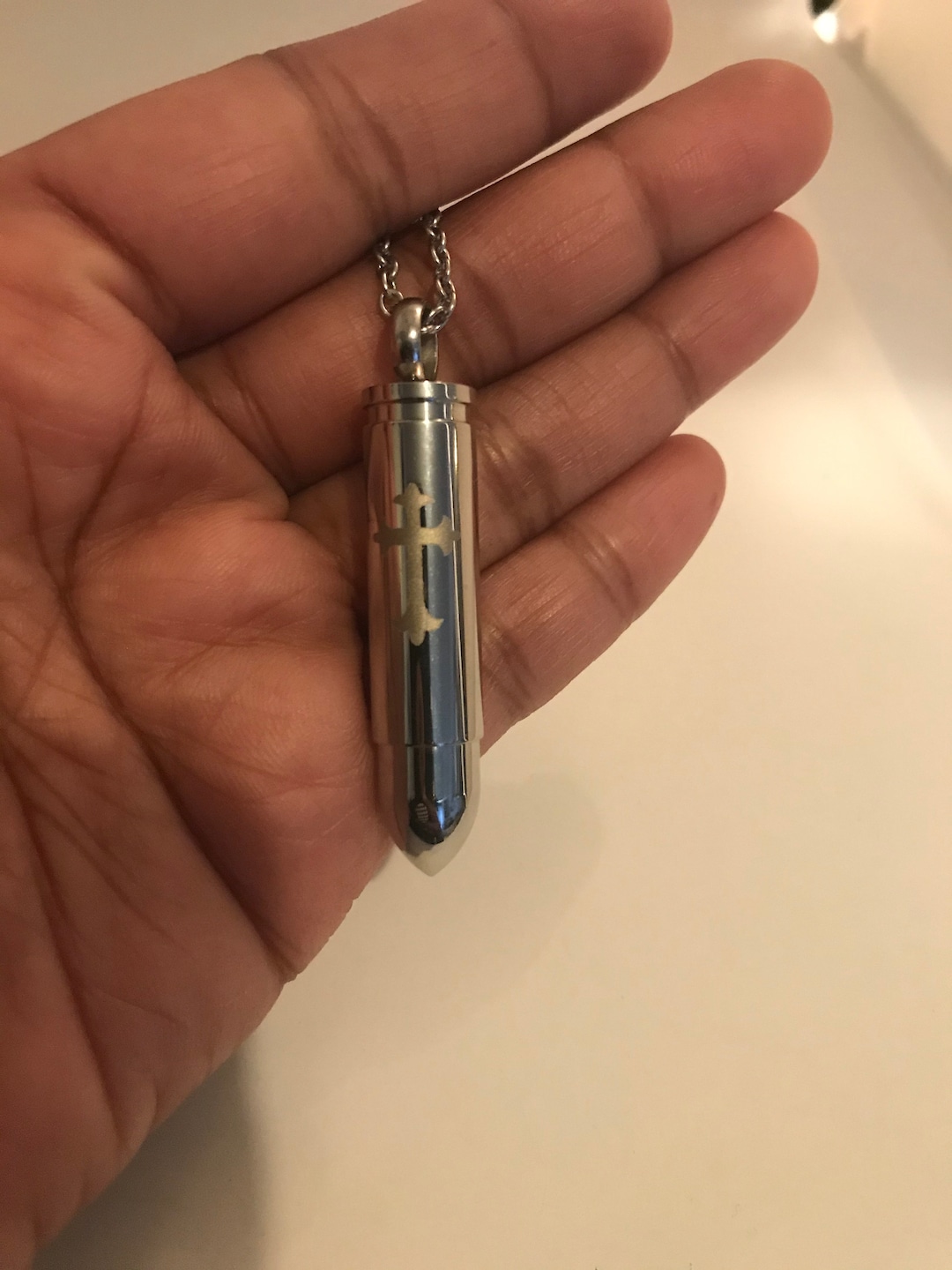 Werewolf Silver Bullet, Stainless Steel With Cross Etching, Cremation ...