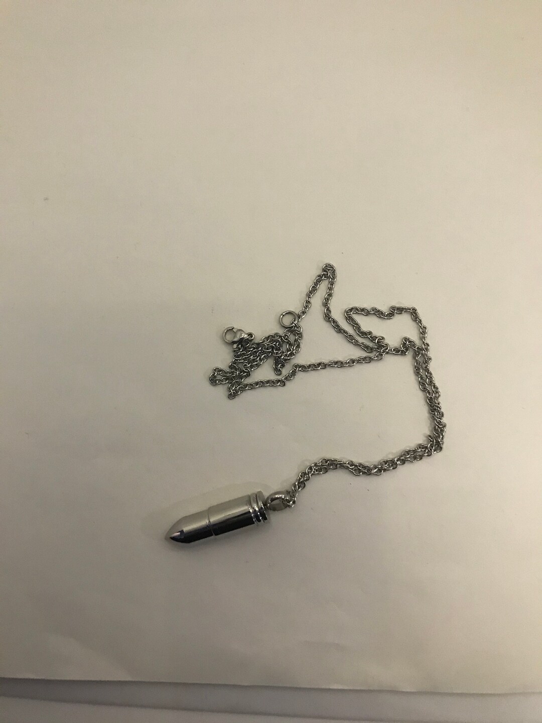 Werewolf Small Silver Bullet, Stainless Steel Pendant and Chain - Etsy