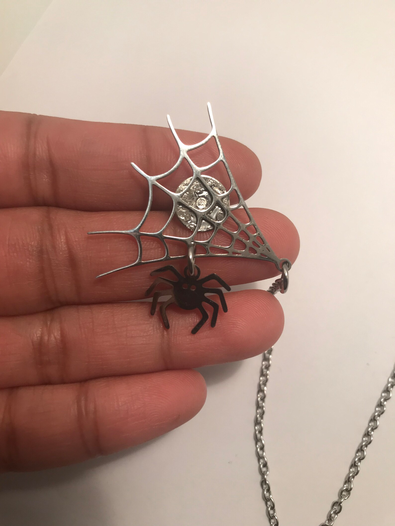 Stainless Steel Spider Web Collar Pins - Etsy