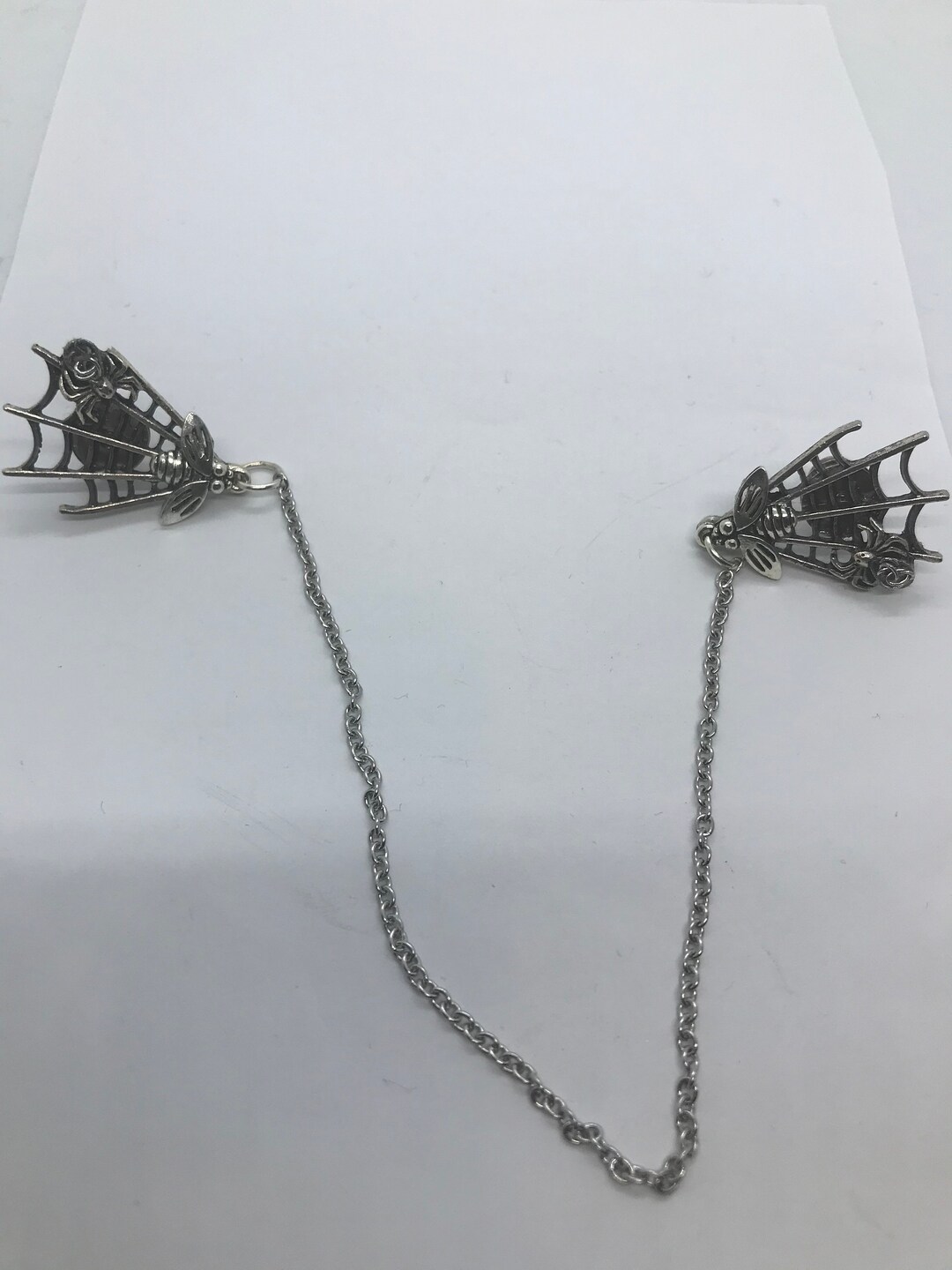 Spider Web Collar Pins With Bees, Triangular Shape - Etsy