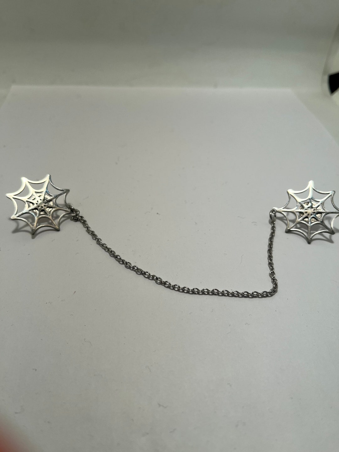 Stainless Steel Cobweb Collar Pins - Etsy