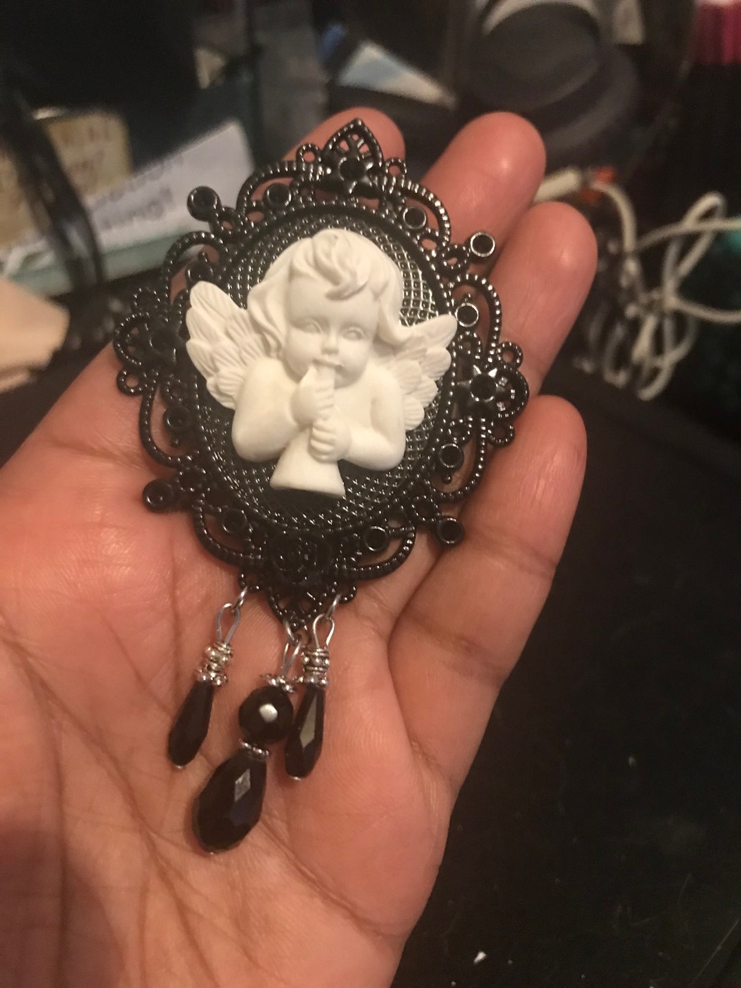 Interview With the Vamp Inspired Angel Pendant/brooch, Gothic Jewellery ...