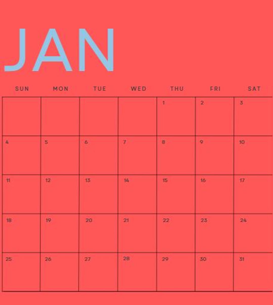 Colorful 2026 Monthly Calendar, Printable Planner (PDF) - Etsy
