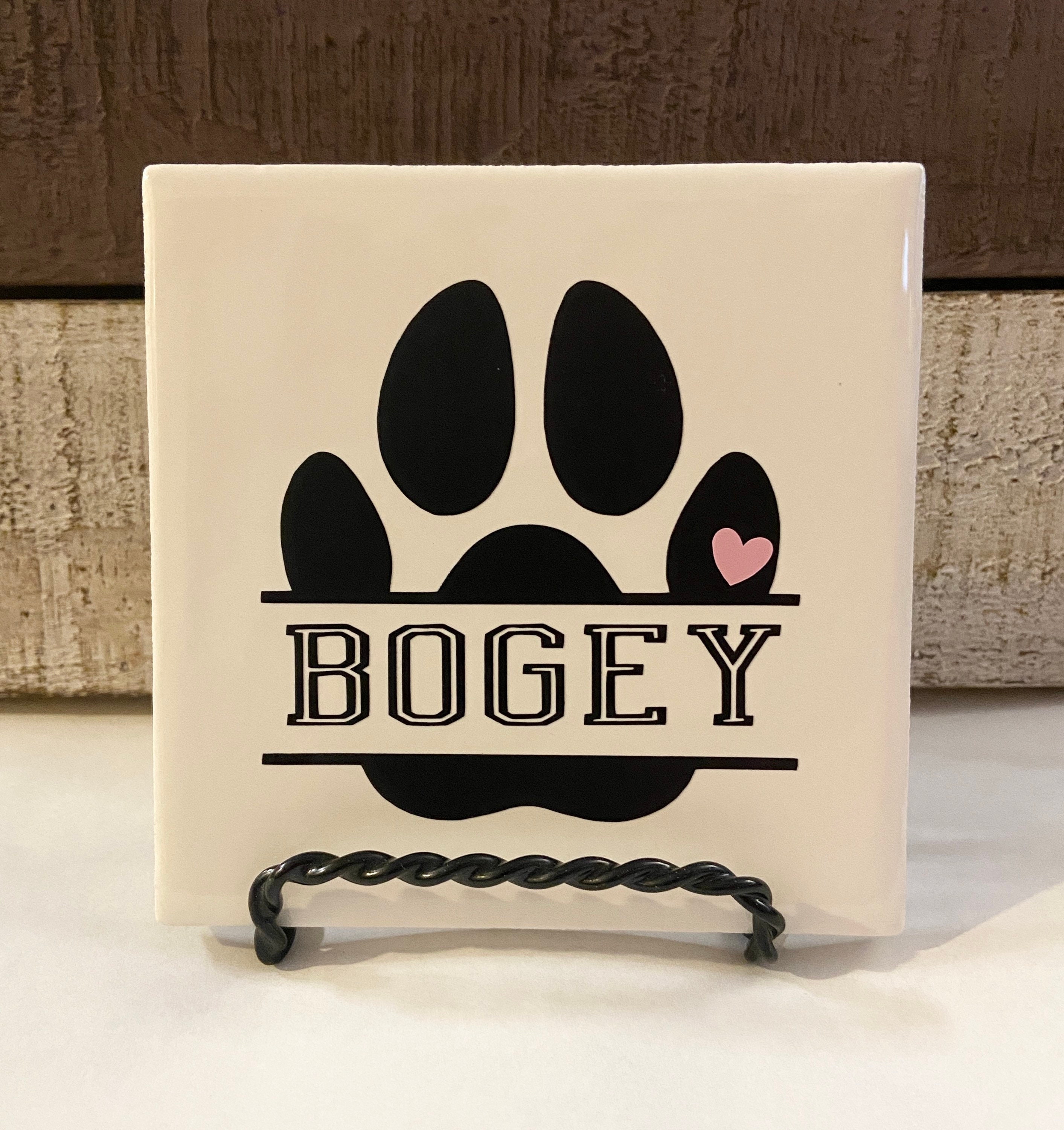 Decorative Split Paw Print Tile With Pets Name - Etsy