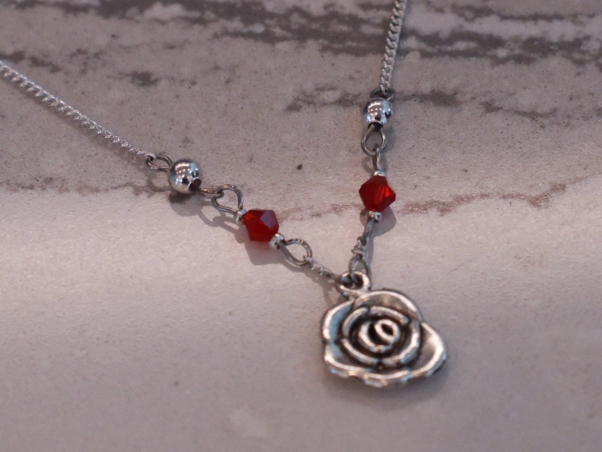 Valentines Day Rose Necklace - Etsy