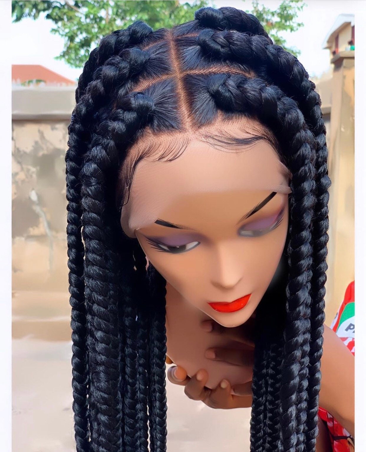 Our Chunky Box Braids is Made With Full Lace Wig Human Hair | Etsy