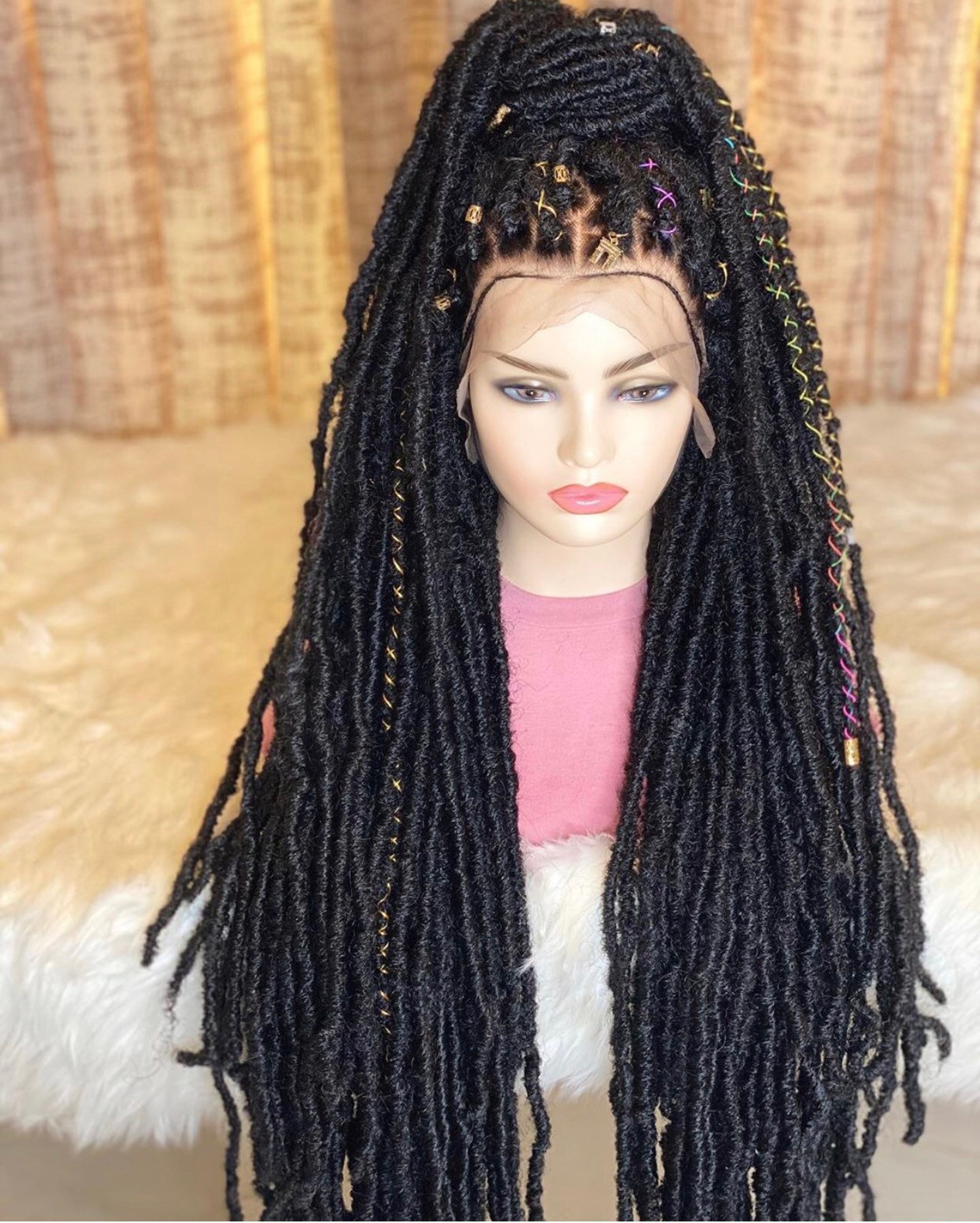 Soft Locs in 40 Long Black Made on Lace Frontal Comes With | Etsy