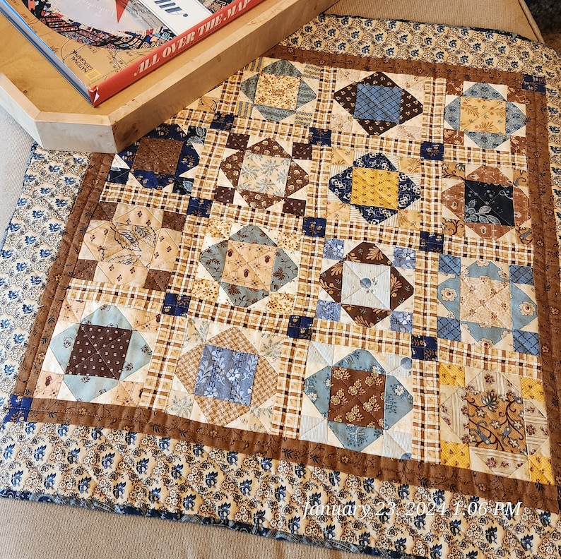 Civil War Reproduction Quilt, Small Quilt, Americana, Table Topper ...