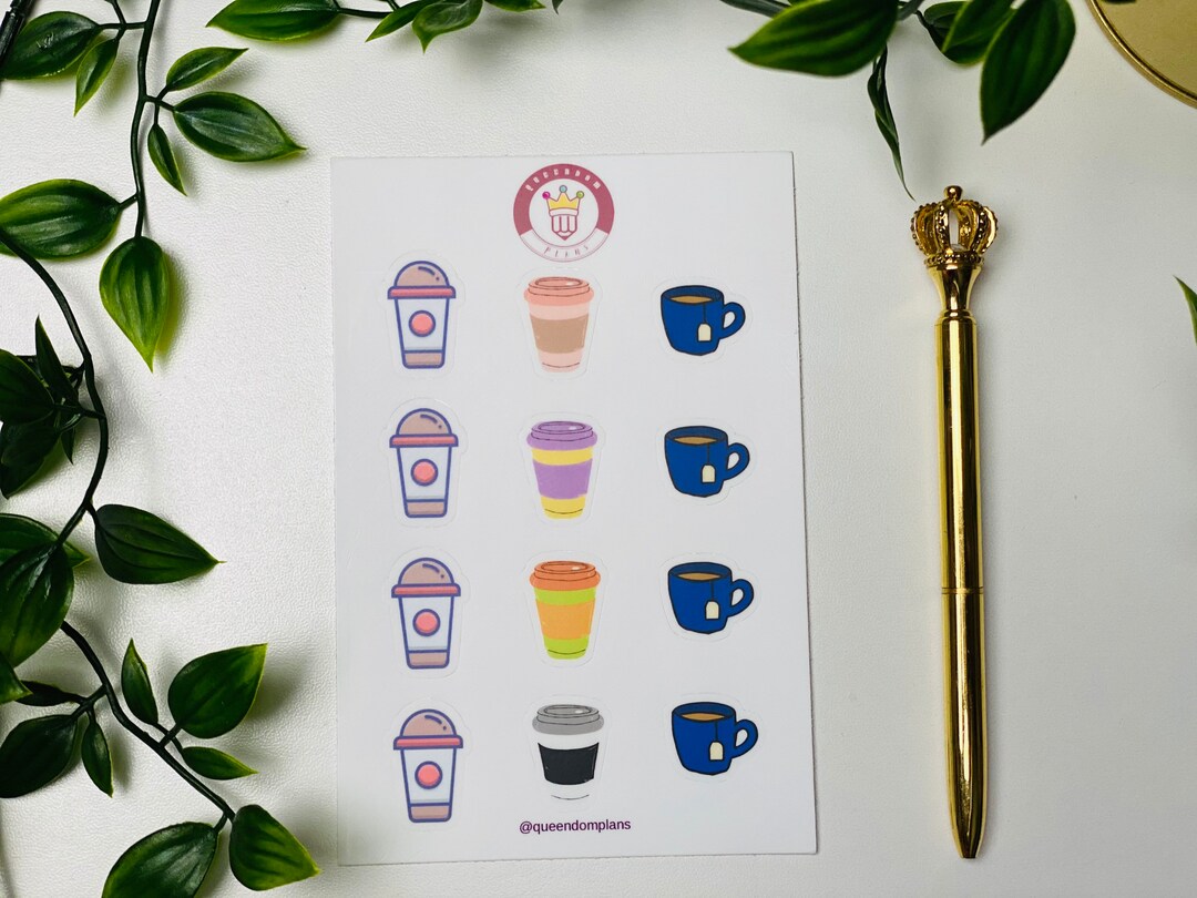 Coffee and Tea Sticker Sheet - Etsy