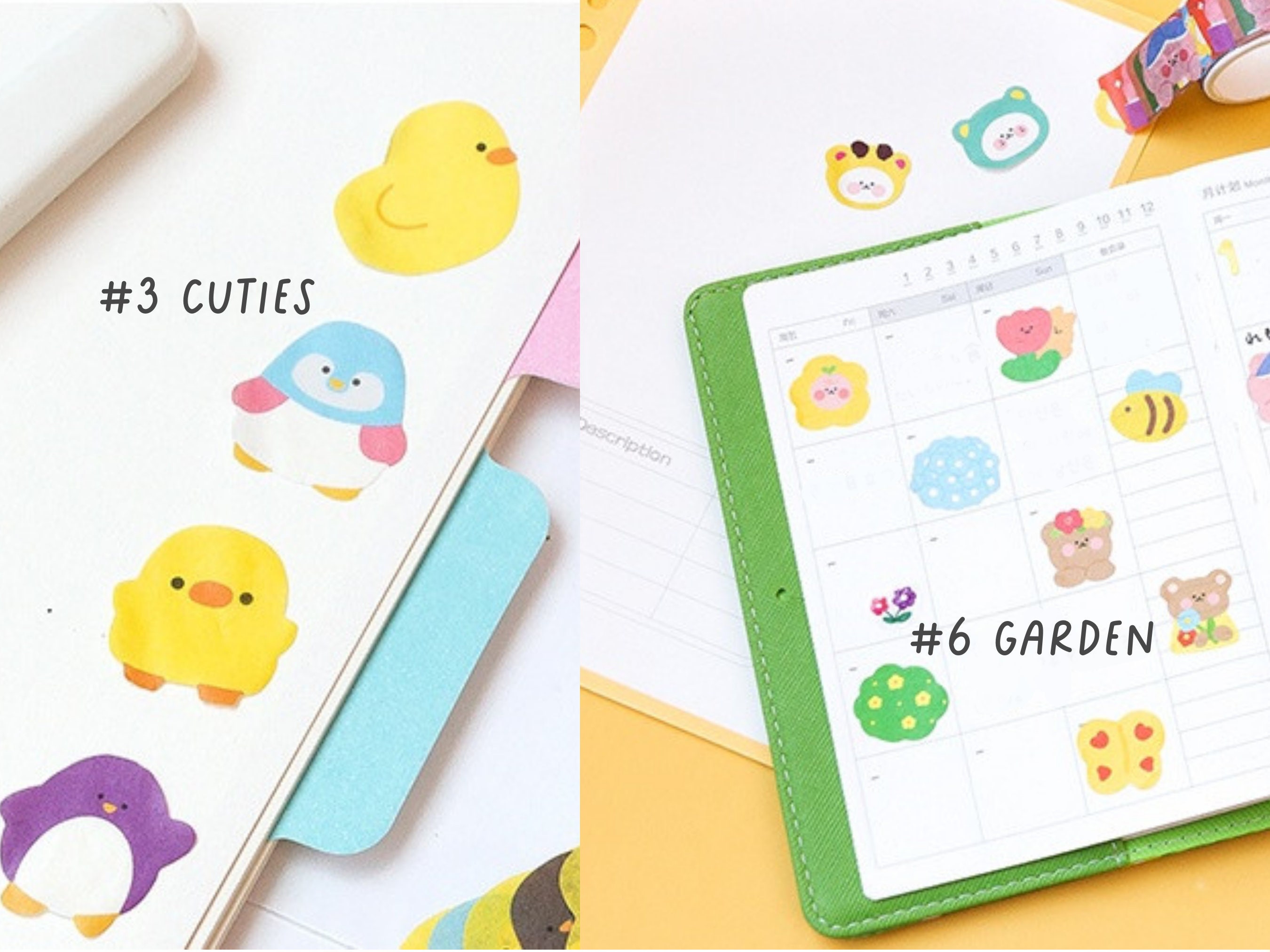 100 Stickers in a Roll Kawaii Roll Stickers Cute Animal - Etsy