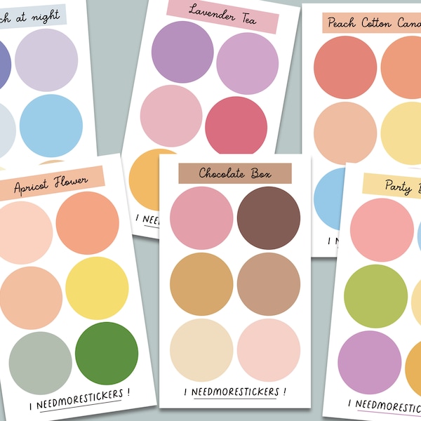 Color Circle Stickers - Etsy