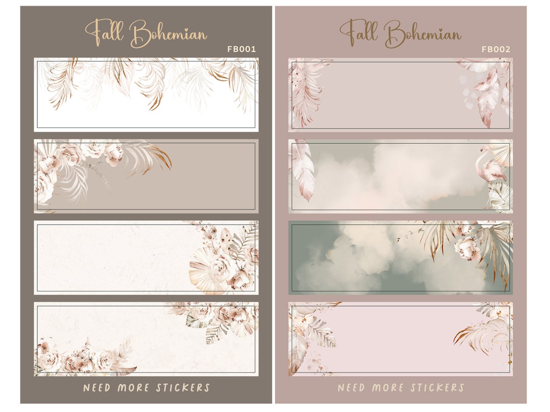 2 Sheets of Fall Boho Label Stickers, Planner Stickers, Journal ...