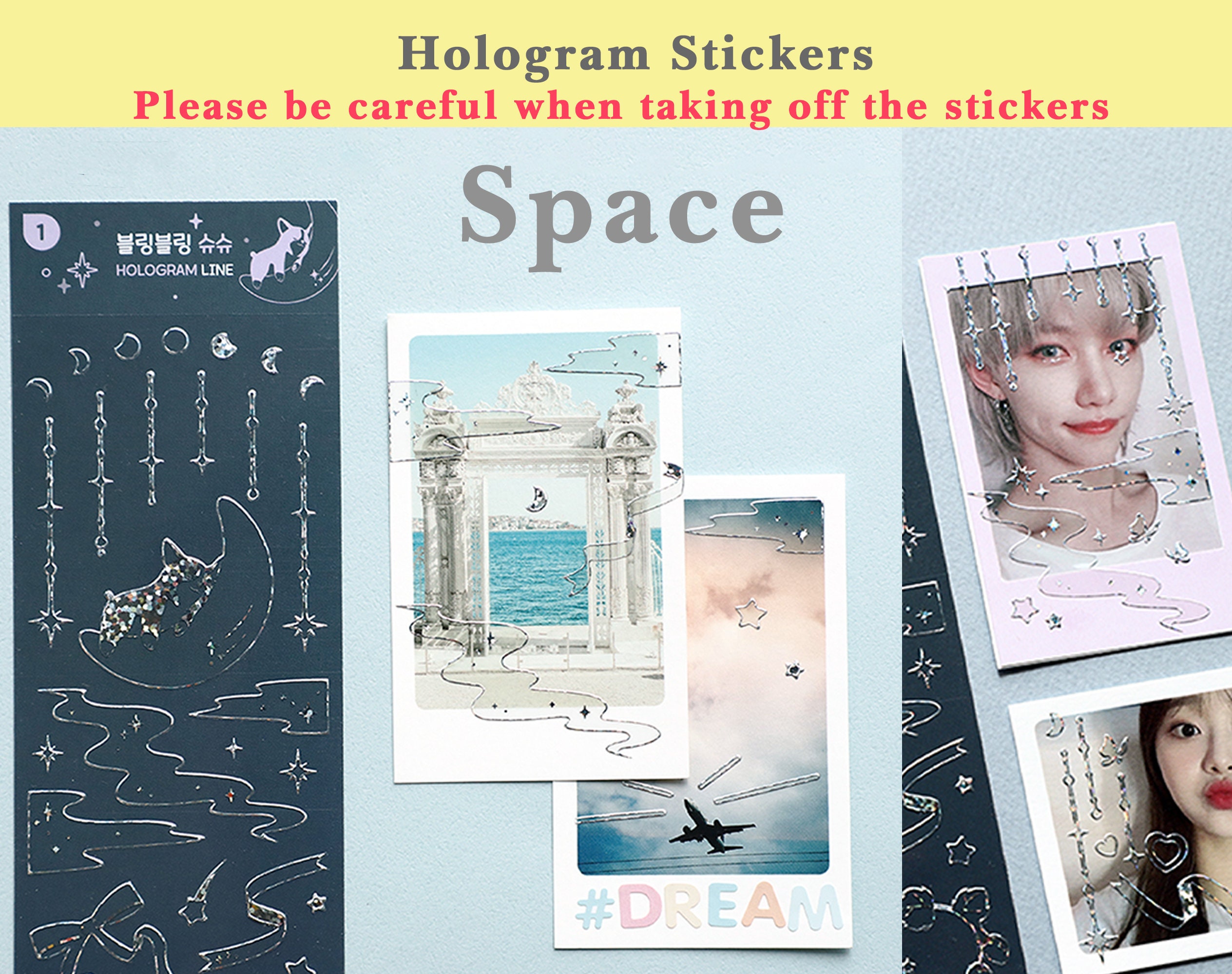 Line Hologram Multi Shape Stickers Photo Decor Stickers - Etsy