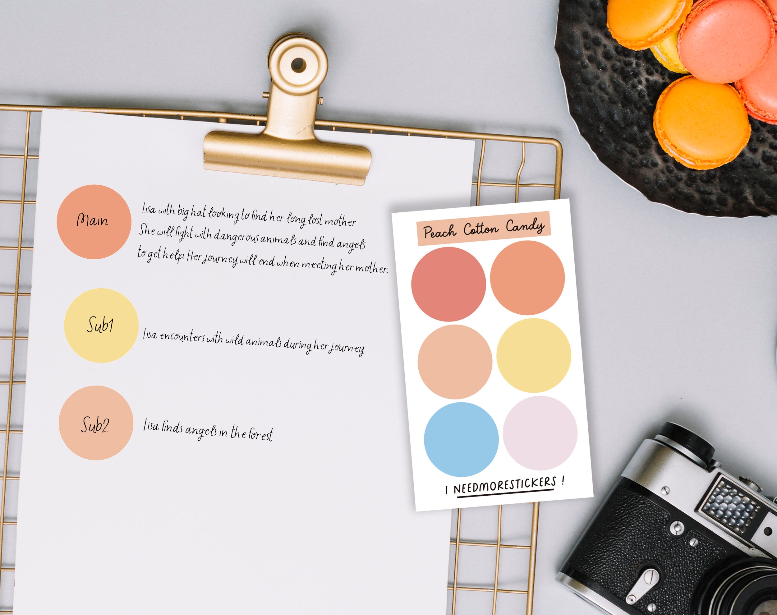 4 Sheets of Color Circle Labels, Color Set Labels, Color Round Stickers ...