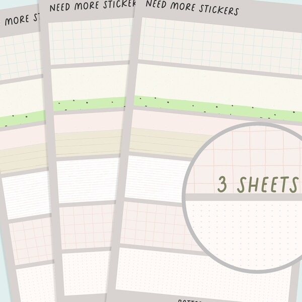 Grid and Line Blank Stickers - Etsy